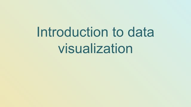 Introduction To Data Visualization Ppt