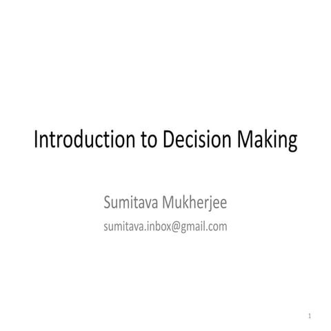 Introduction to decision making | PPTX