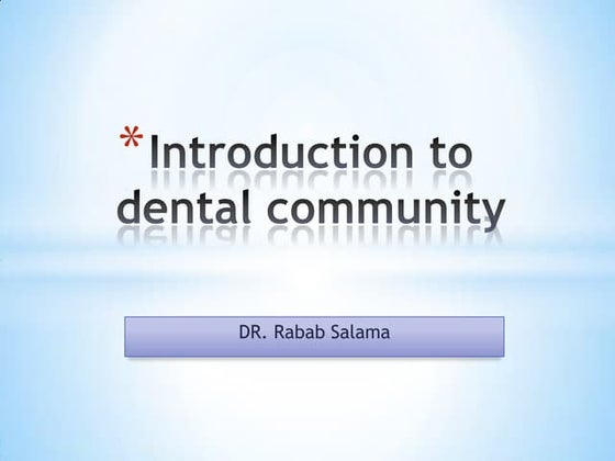Dental public health introduction | PPTX | Dental Health | Diseases and ...