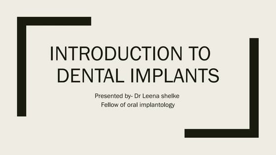 Implants : An Overview, Biomechanics & Treatment Planning | PPTX ...