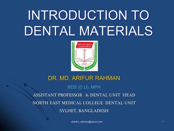 Introduction to Dental Materials | PPTX