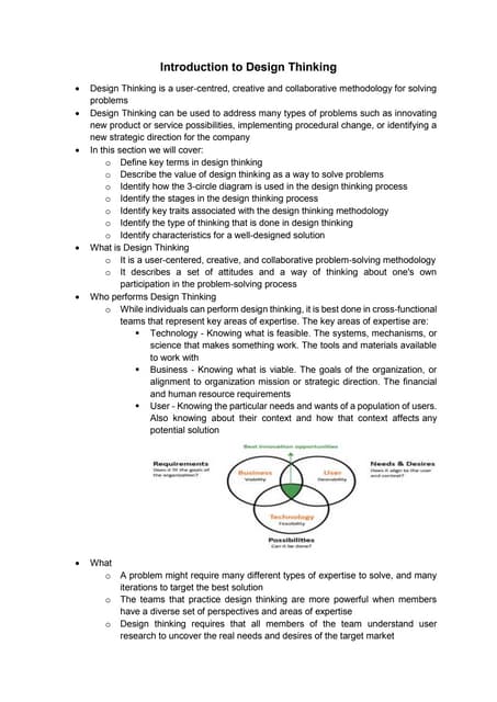 Design thinking notes | PDF