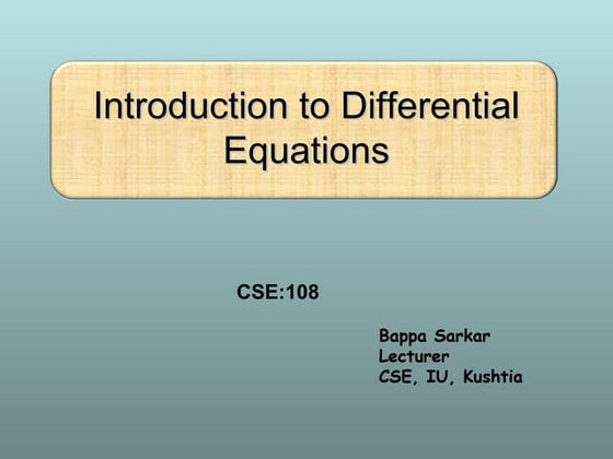 Linear differential equation | PPT