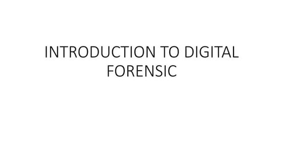 Digital forensics | PPT
