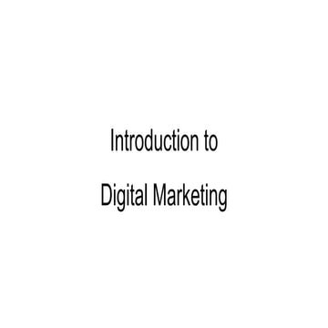 Introduction to Digital Marketing | PPT