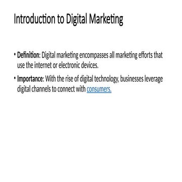 Introduction to Digital marketing and scope | PPTX