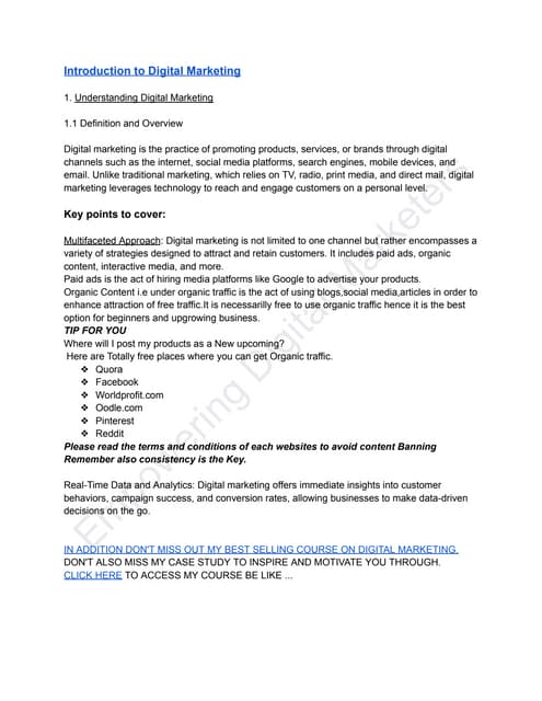 digital marketing course | PPTX