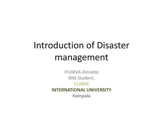 Principals of disaster management | PPTX | First Aid | Injuries
