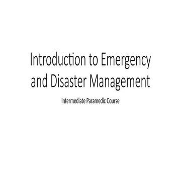 INTRODUCTION TO DISASTER MANAGEMENT - PRINCIPLES | PPTX