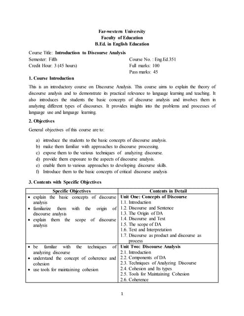 Introduction To Discourse Analysis Docx