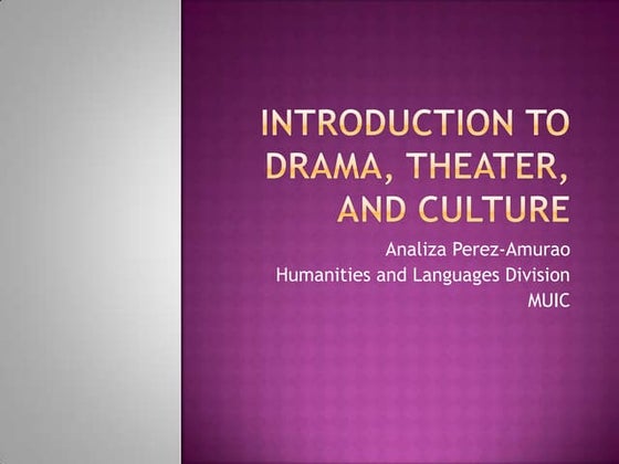 Elements of drama | PPTX | Drama | Genres