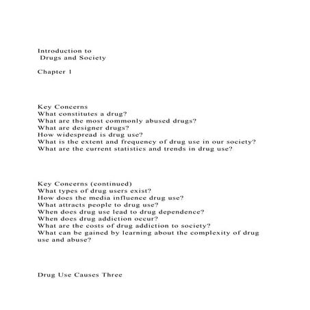Introduction to Drugs and SocietyChapter 1Key Co.docx