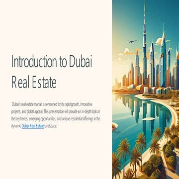 Introduction to Dubai Real Estate | HJ Real Estates | PDF