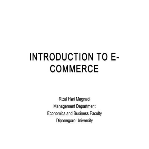 Introduction to e commerce | PPT