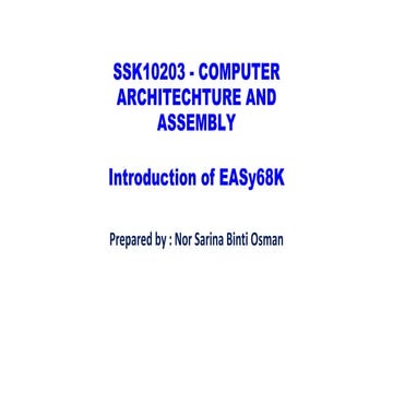 Introduction to EASy68K (1).pdf | Programming Languages | Computing