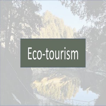 Introduction to eco tourism | PPTX