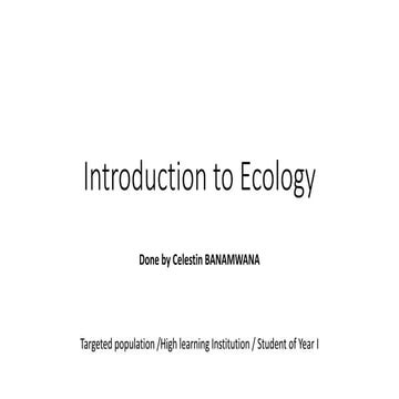 Introduction to ecology | PPTX