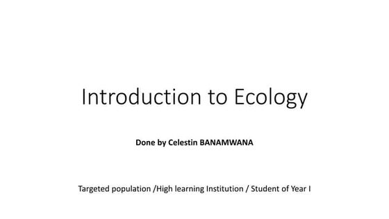 1 ecosystems introduction | PPT
