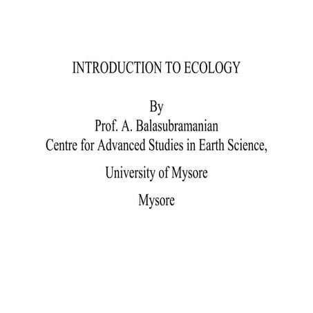 Introduction to ecology | PDF
