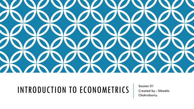 Econometrics lecture 1st | PPT