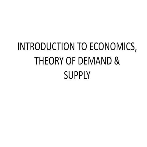 Introduction to economics,{economics} | PPTX