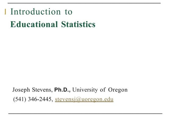 Basics of Statistical Analysis | PPTX