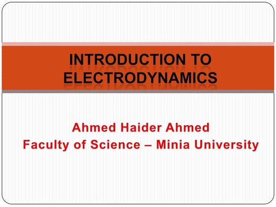 Electrodynamics | PPT