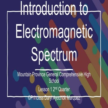 Introduction to Electromagnetic Spectrum LESSON 1.pptx | Physics | Science