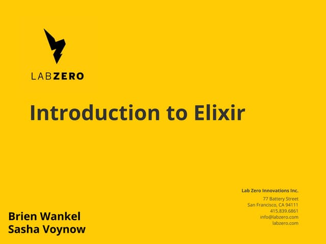 Introduction to Elixir | PDF Introduction to Elixir | PDF