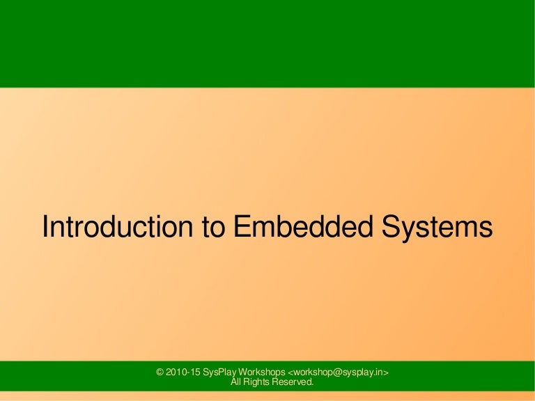 Introduction To Embedded Systems 
