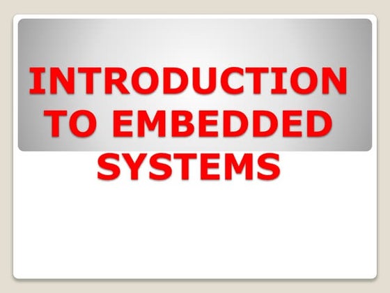 Introduction to Embedded System | PPT