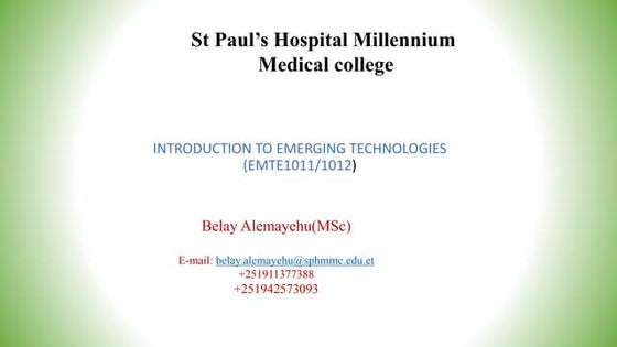 Emerging Technology freshman course Chapter 1. pptx f | PPTX ...