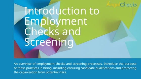 Pre employment screening | PPT