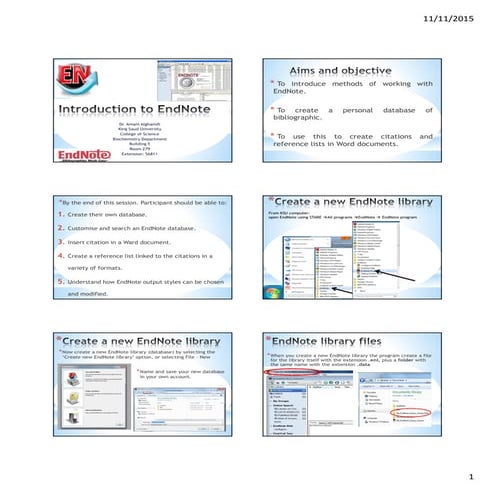 Introduction to end note x5 | PPTX