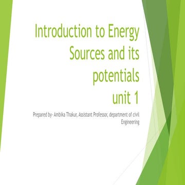 Introduction to Energy sources | PPTX