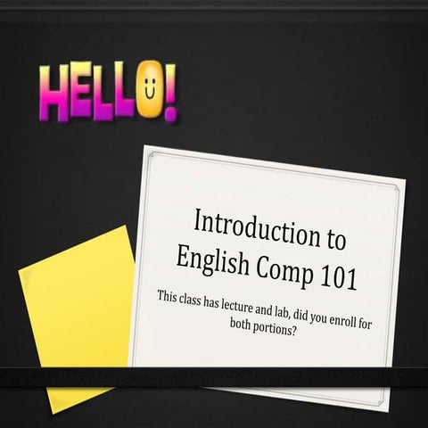 Introduction to english comp 101 | PPTX