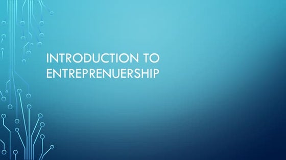 Introduction to Entrepreneurship Grade 12 | PPTX