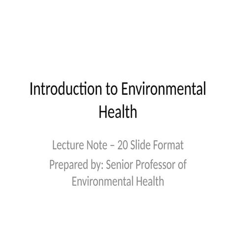 Enviornmental Health and Sanitation | PPTX