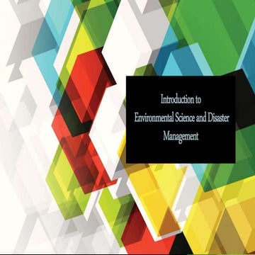 Introduction to environmental science & disaster management | PPT