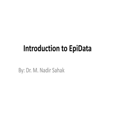 Introduction to EpiData | PPTX