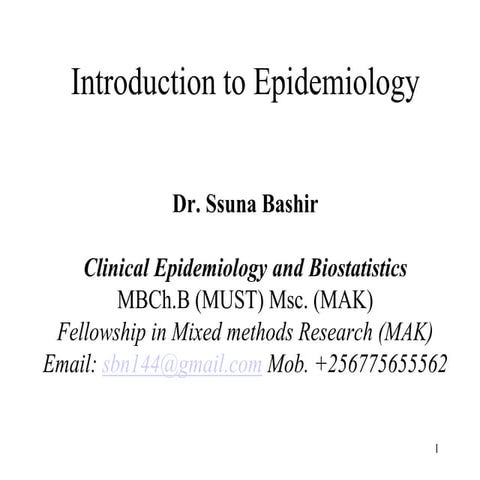 Introduction to epidemiology | PPTX