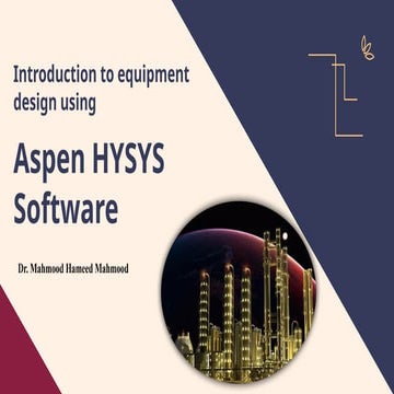 Fluid Packages used in Aspen HYSYS for Chemical Engineers | PPT