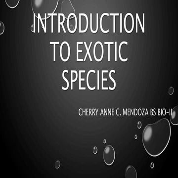 Introduction to Exotic Species | PPTX