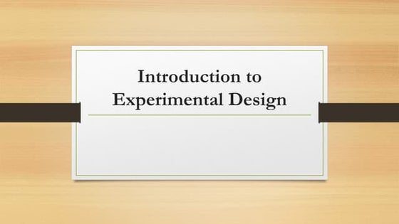 Types of experimental design | PPT