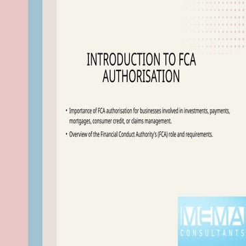 Navigating FCA Authorisation with MEMA Consultants: Expert Guidance and ...