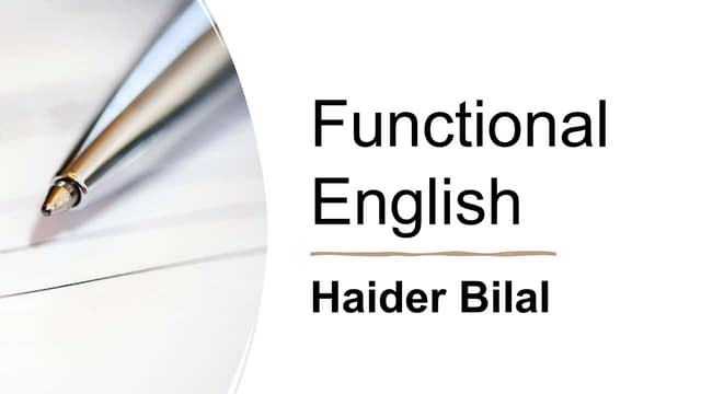 1 Functional English Introduction Ppt