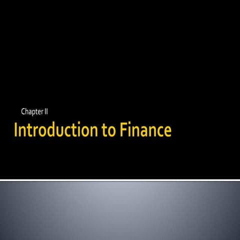 Introduction to finance | PPTX