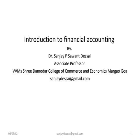 Introduction to financial accounting ( Simple understanding of ...