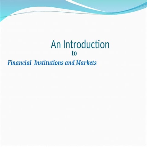 Financial market and institutions | PPT