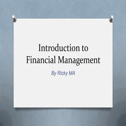 Introduction to financial management | PPT